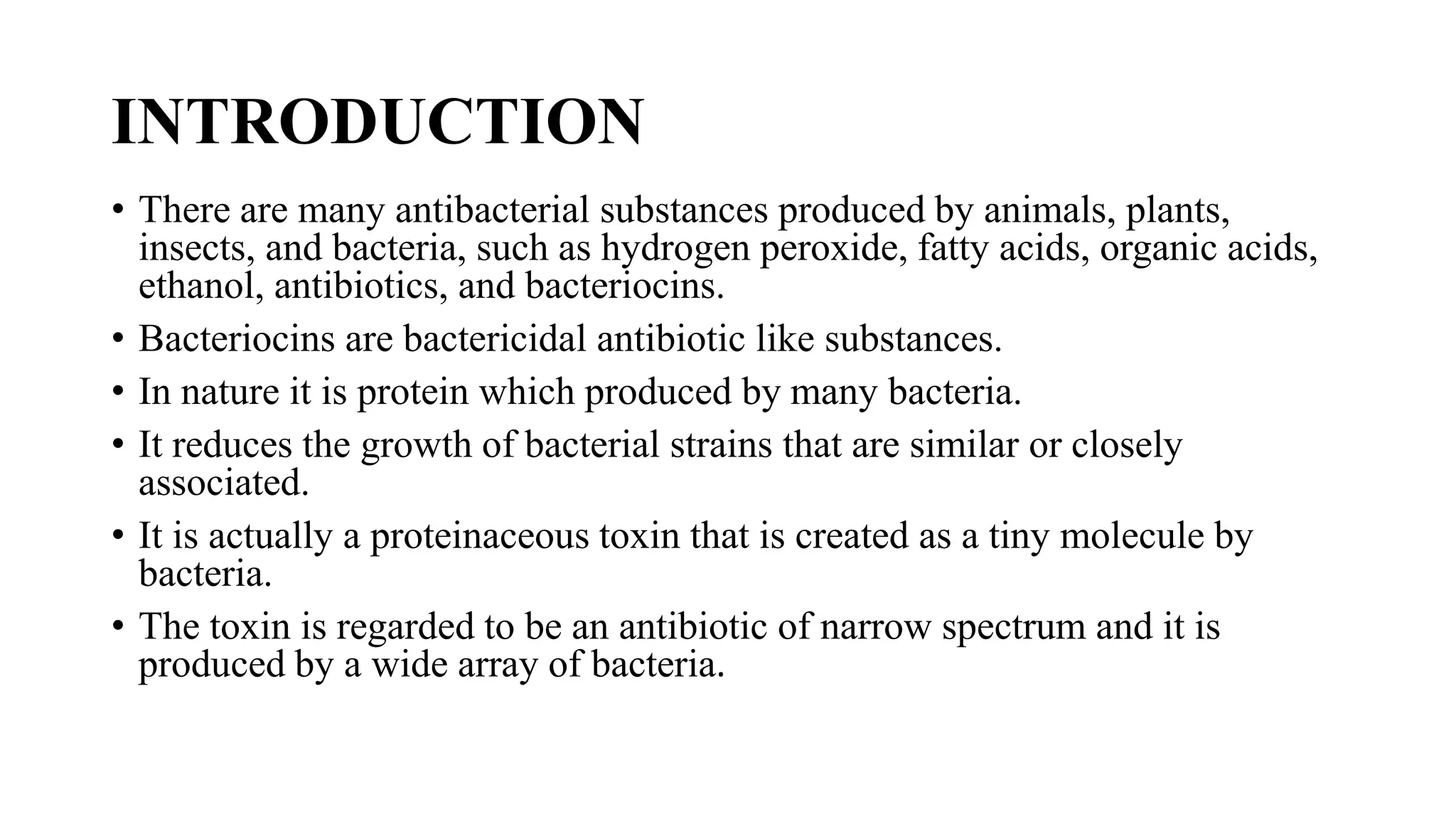 General introduction and applications of bacteriocins | PPTX