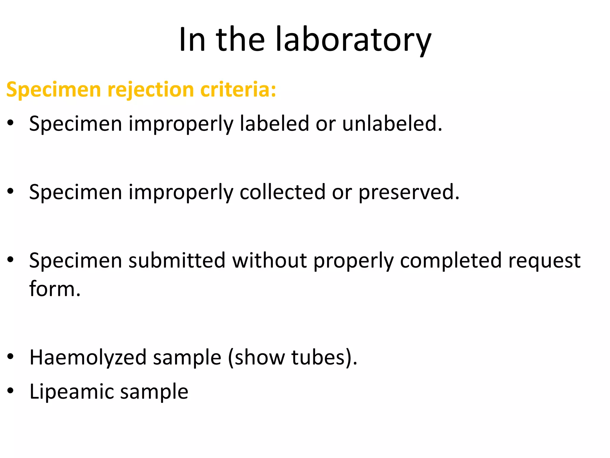 GENERAL INTRODUCTION TO CHEMICAL PATHOLOGY-SPECIMENS COLLECTION BY DR ...