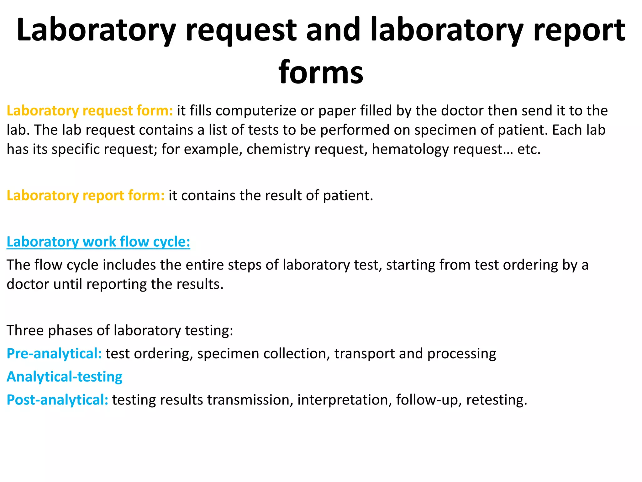 GENERAL INTRODUCTION TO CHEMICAL PATHOLOGY-SPECIMENS COLLECTION BY DR ...