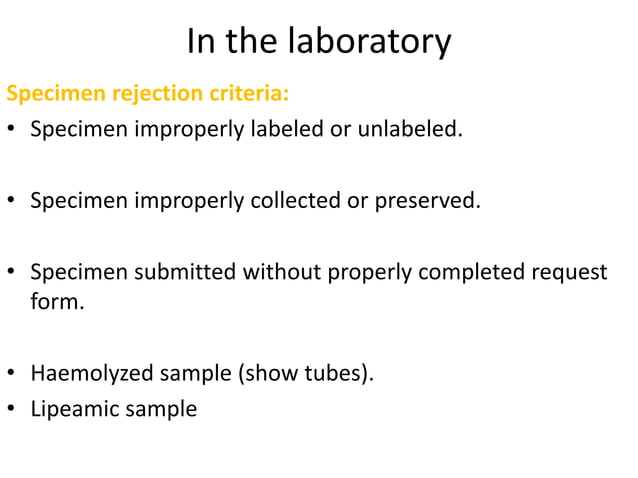GENERAL INTRODUCTION TO CHEMICAL PATHOLOGY-SPECIMENS COLLECTION BY DR ...