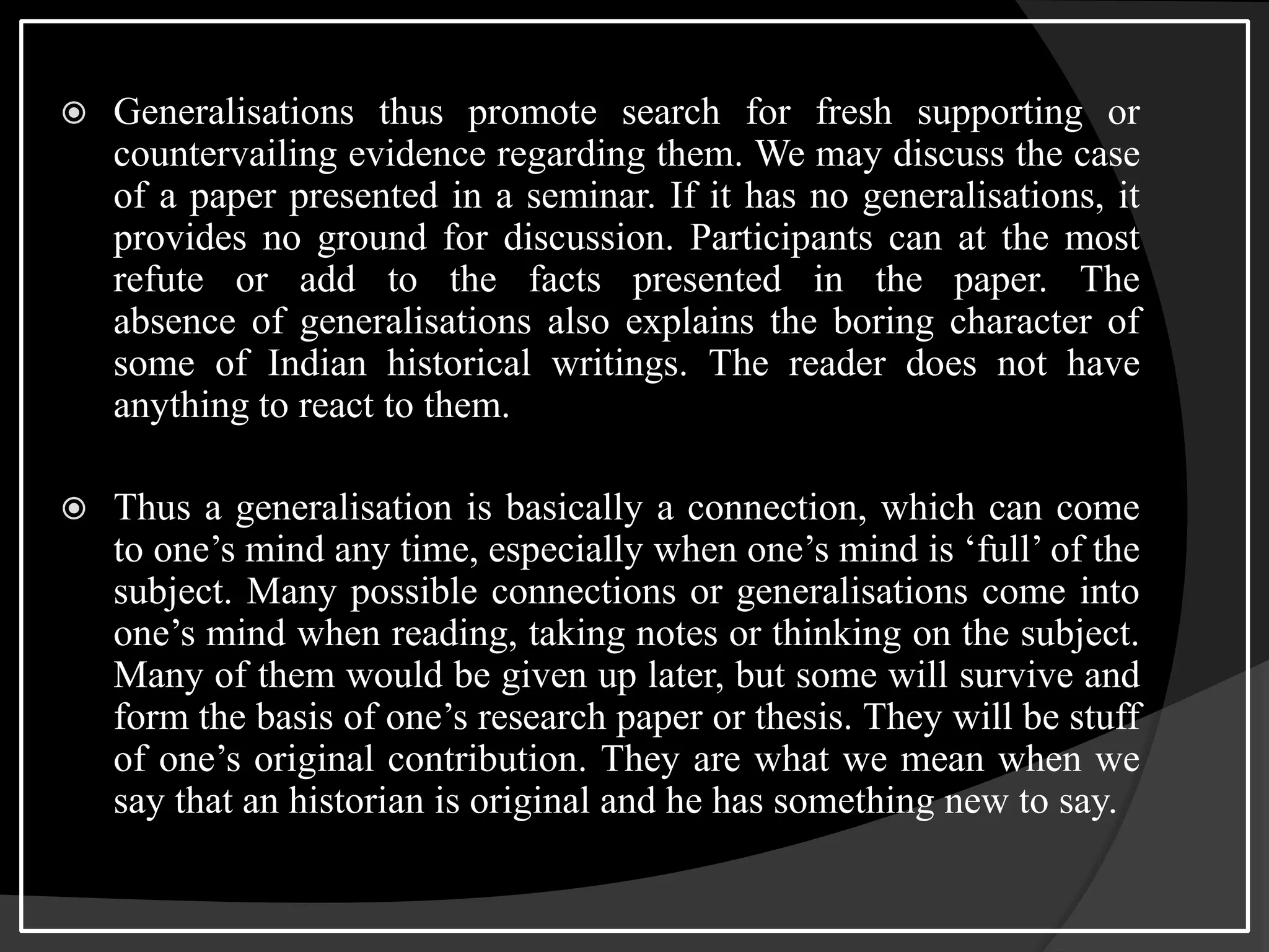 Generalization in History Writing | PPTX