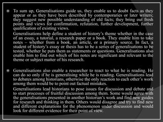 Generalization in History Writing | PPTX