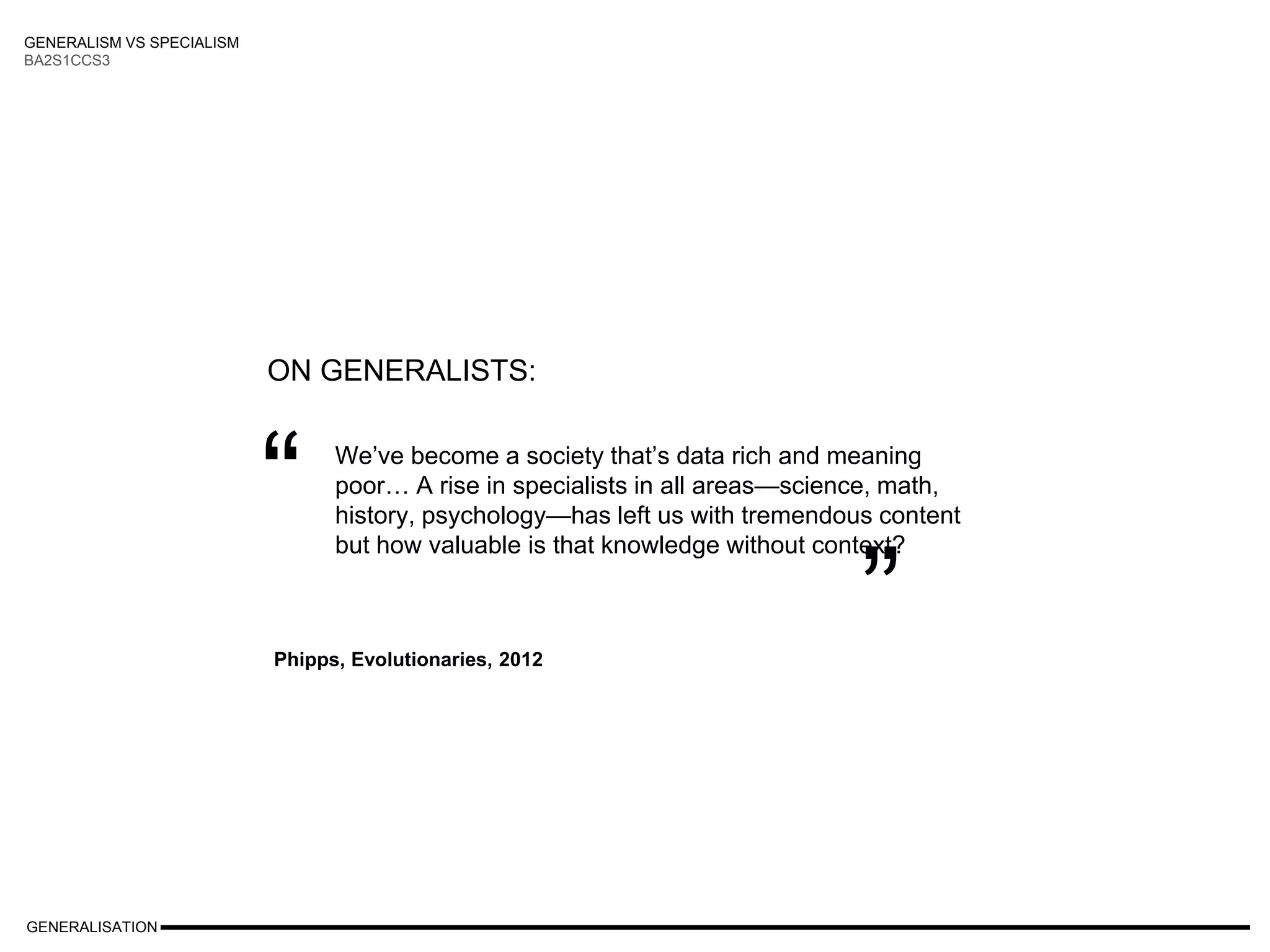 Generalism vs specialism in graphic design | PPTX
