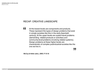 Generalism vs specialism in graphic design | PPT