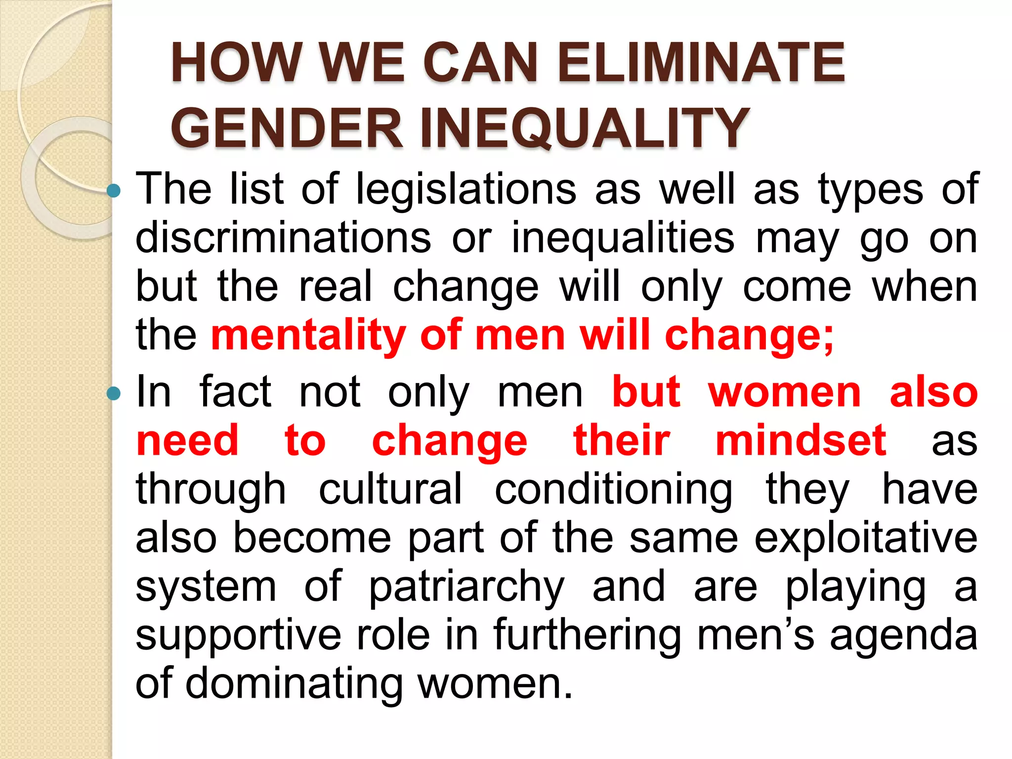 General issues connected to gender discrimination | PPTX