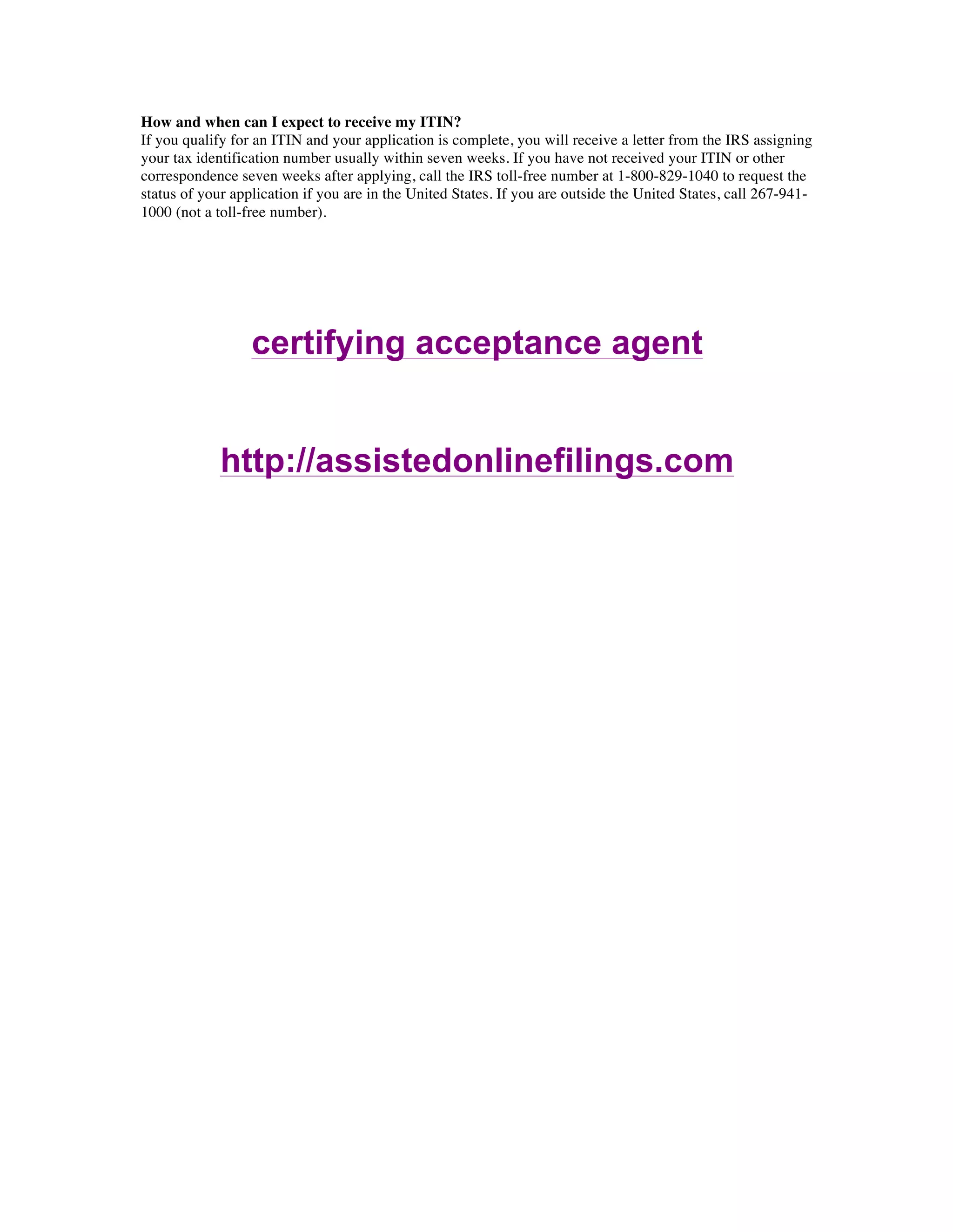 General ITIN Information | PDF