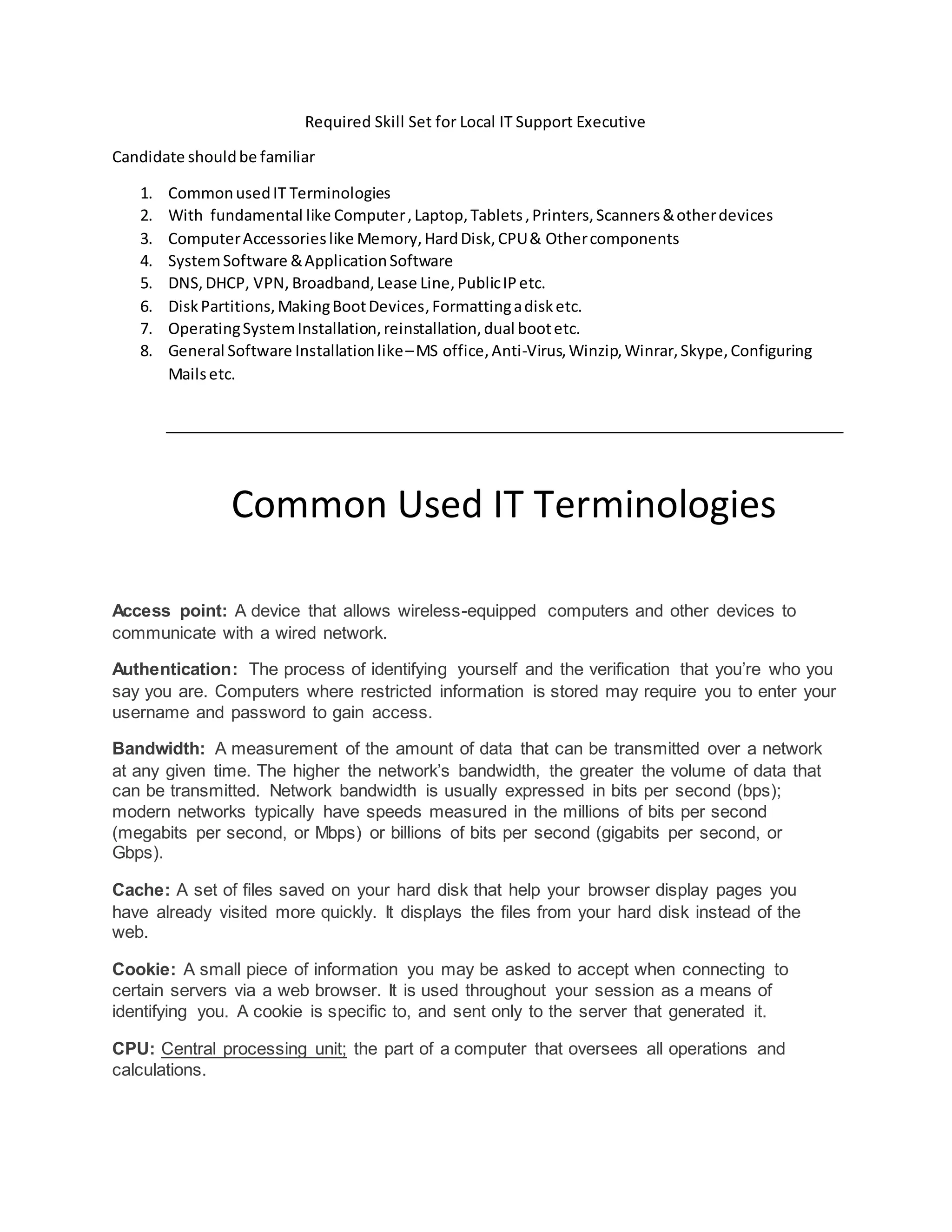 General it terminologies | DOCX