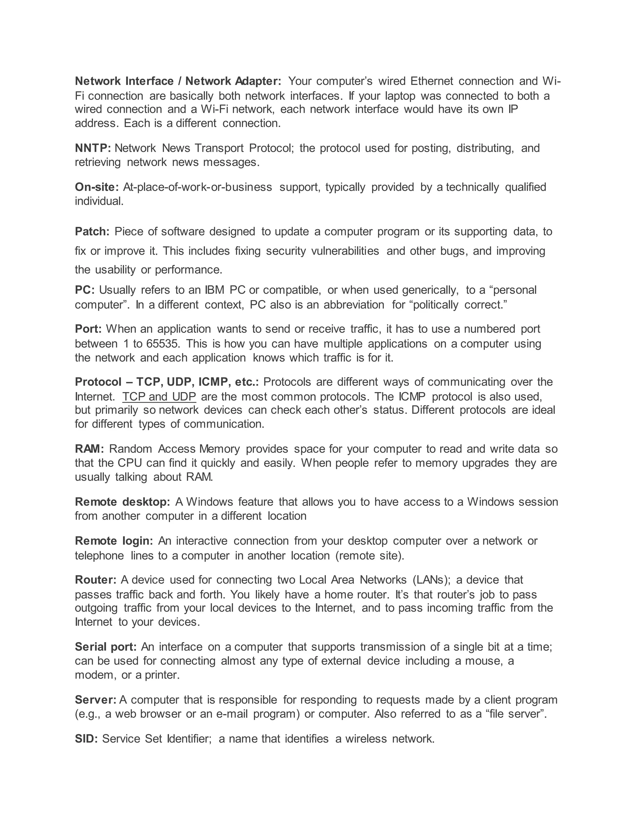 General it terminologies | DOCX