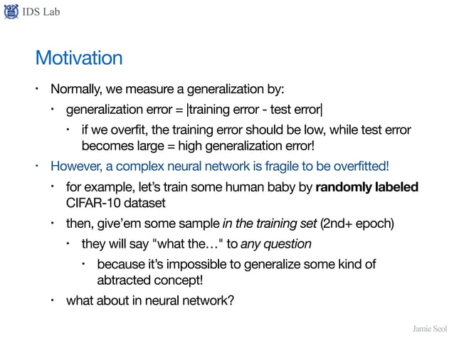 Understanding deep learning requires rethinking generalization | PPT Understanding deep learning requires rethinking generalization | PPT
