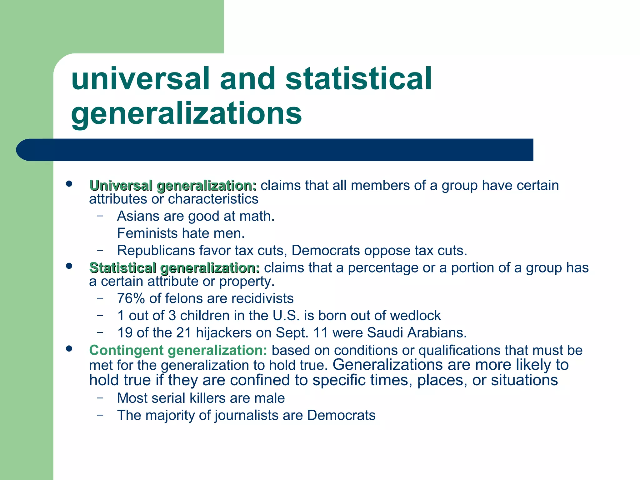 Generalization and example | PPT