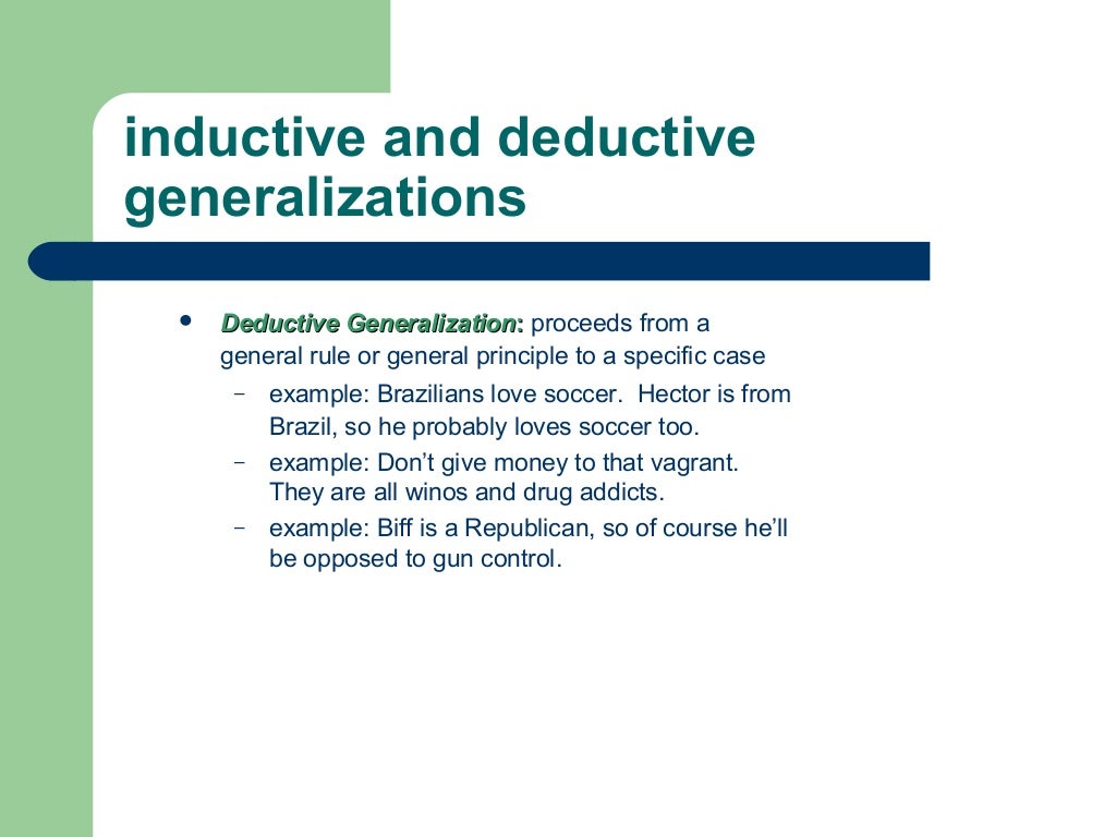 Generalization and example