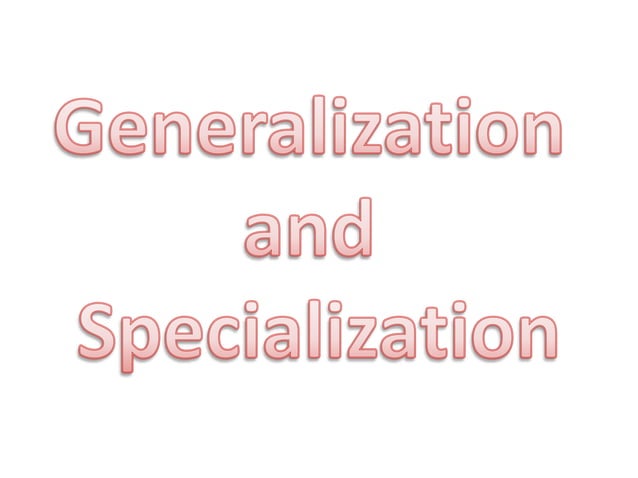 Generalization and specialization | PPTX | Pets