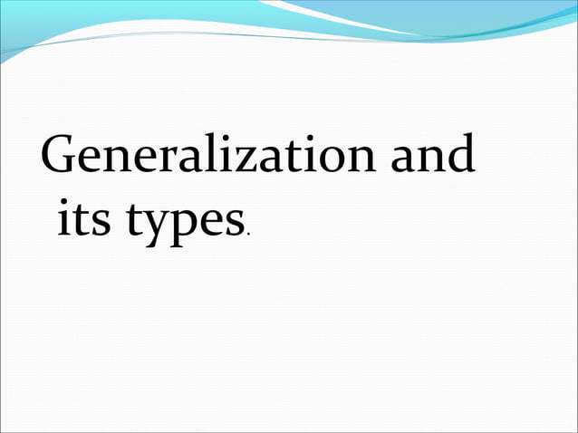 Generalization and types | PPT | Science
