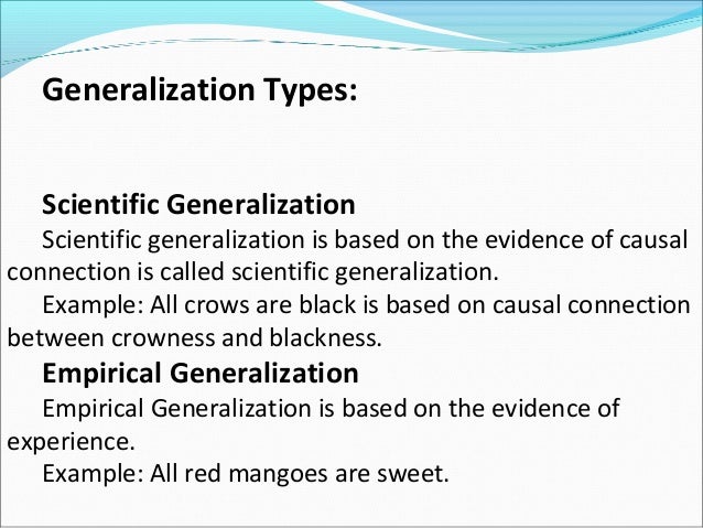 Generalization and types