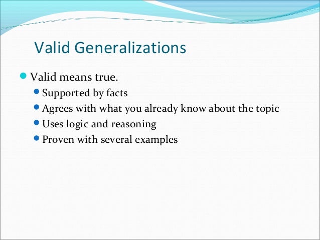 Generalization and types