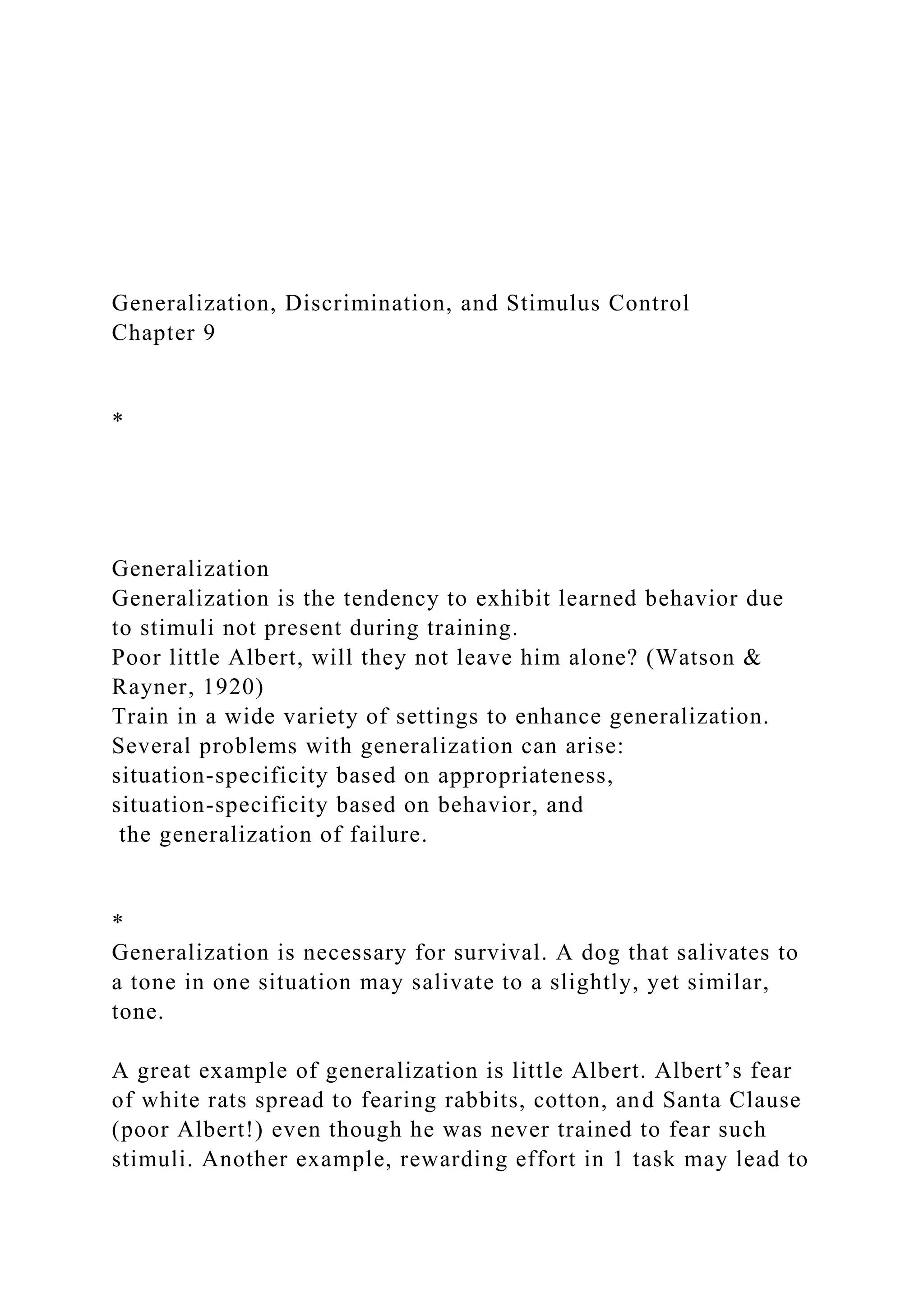 Generalization, Discrimination, and Stimulus ControlChap.docx