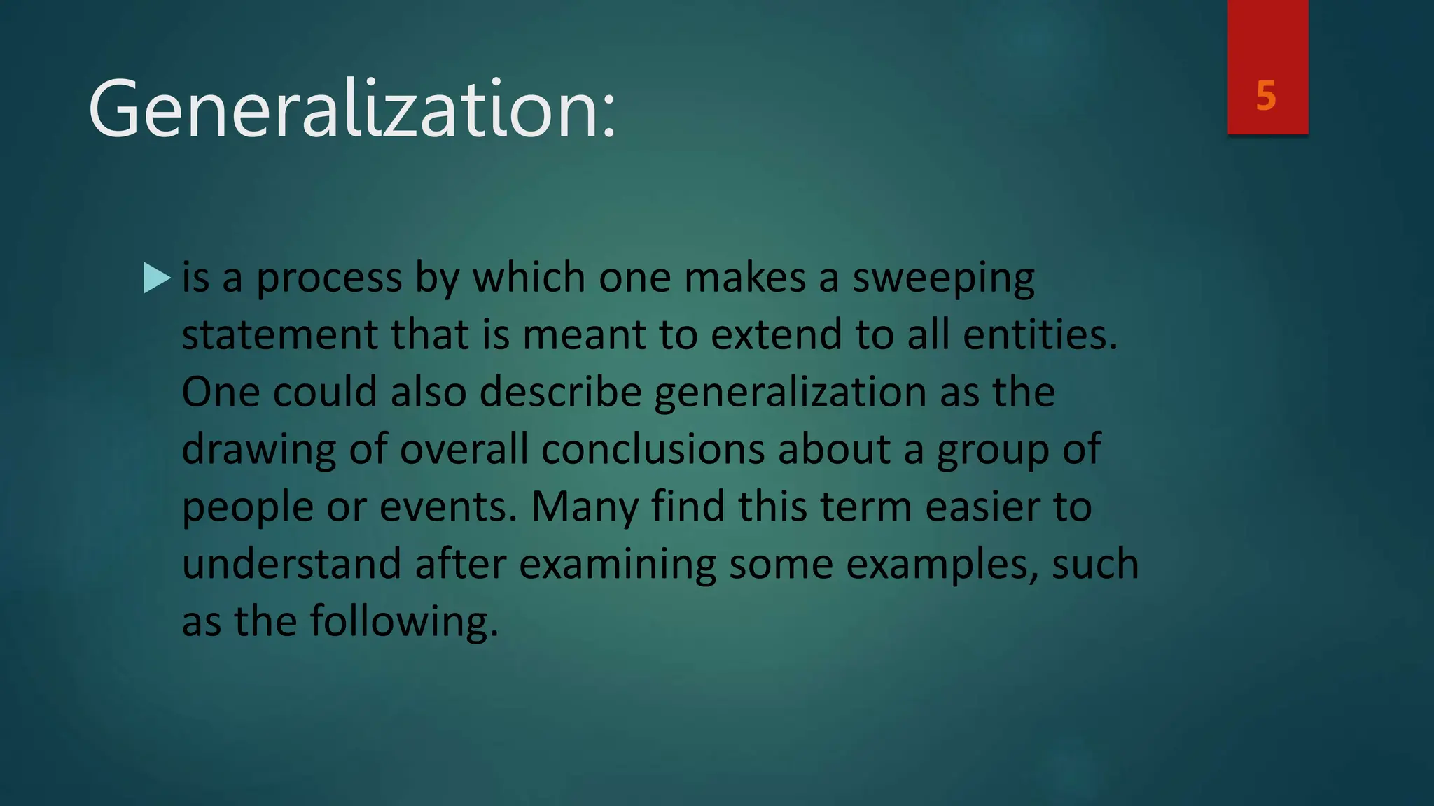 Generalization ppt. types of generalization | PPTX