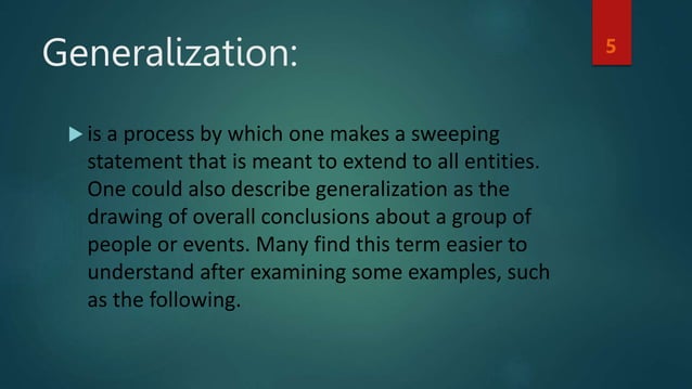 Generalization ppt. types of generalization | PPTX