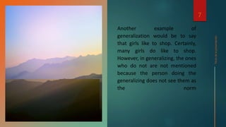 Generalization ppt. types of generalization | PPTX
