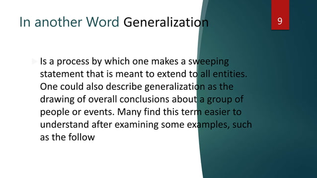 Generalization ppt. types of generalization | PPTX