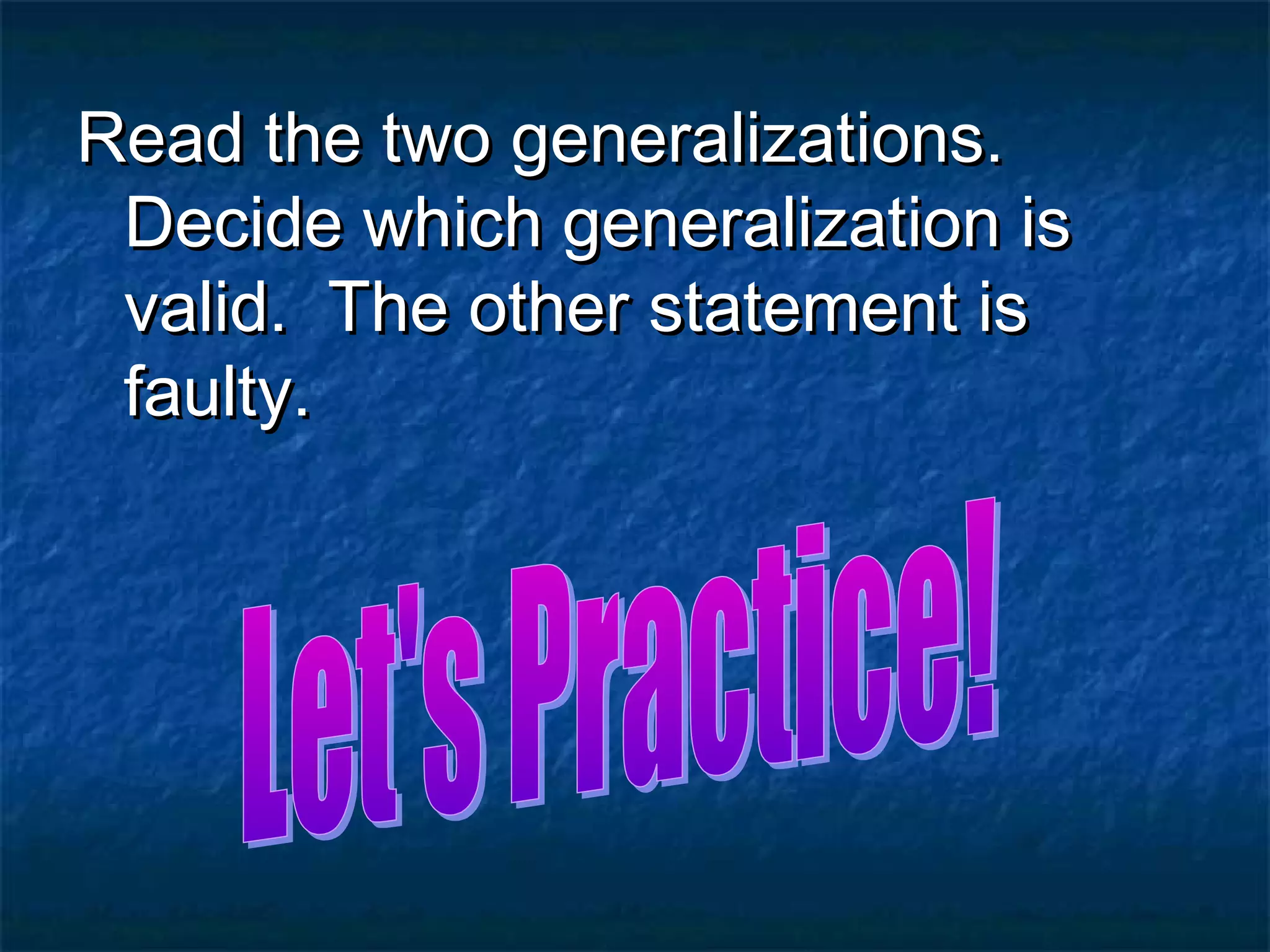 Generalize | PPT