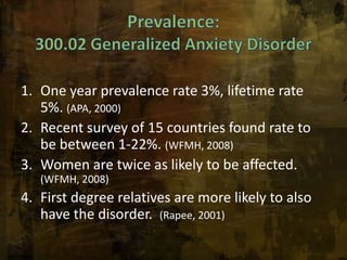 Generalized anxiety disorder | PPT