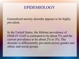 Generalized anxiety disorder | PPTX | Brain and Nervous System ...