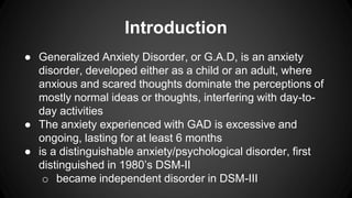 AP Psychology PowerPoint- GAD | PPTX