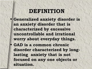 Generalized anxiety disorder | PPT