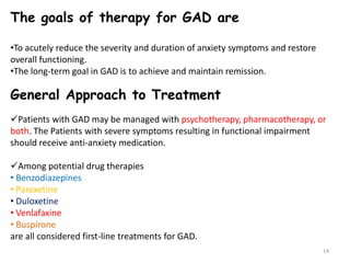 Generalized anxiety disorder | PPTX