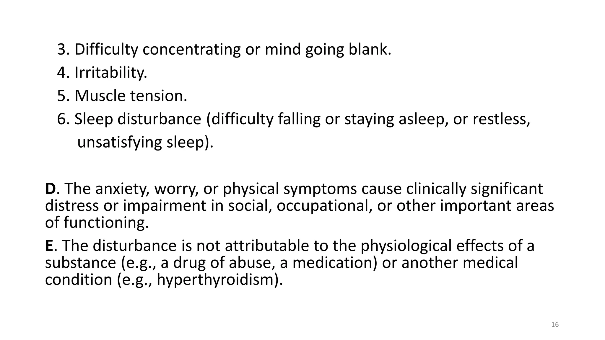 Generalized Anxiety Disorder (GAD) | PPTX