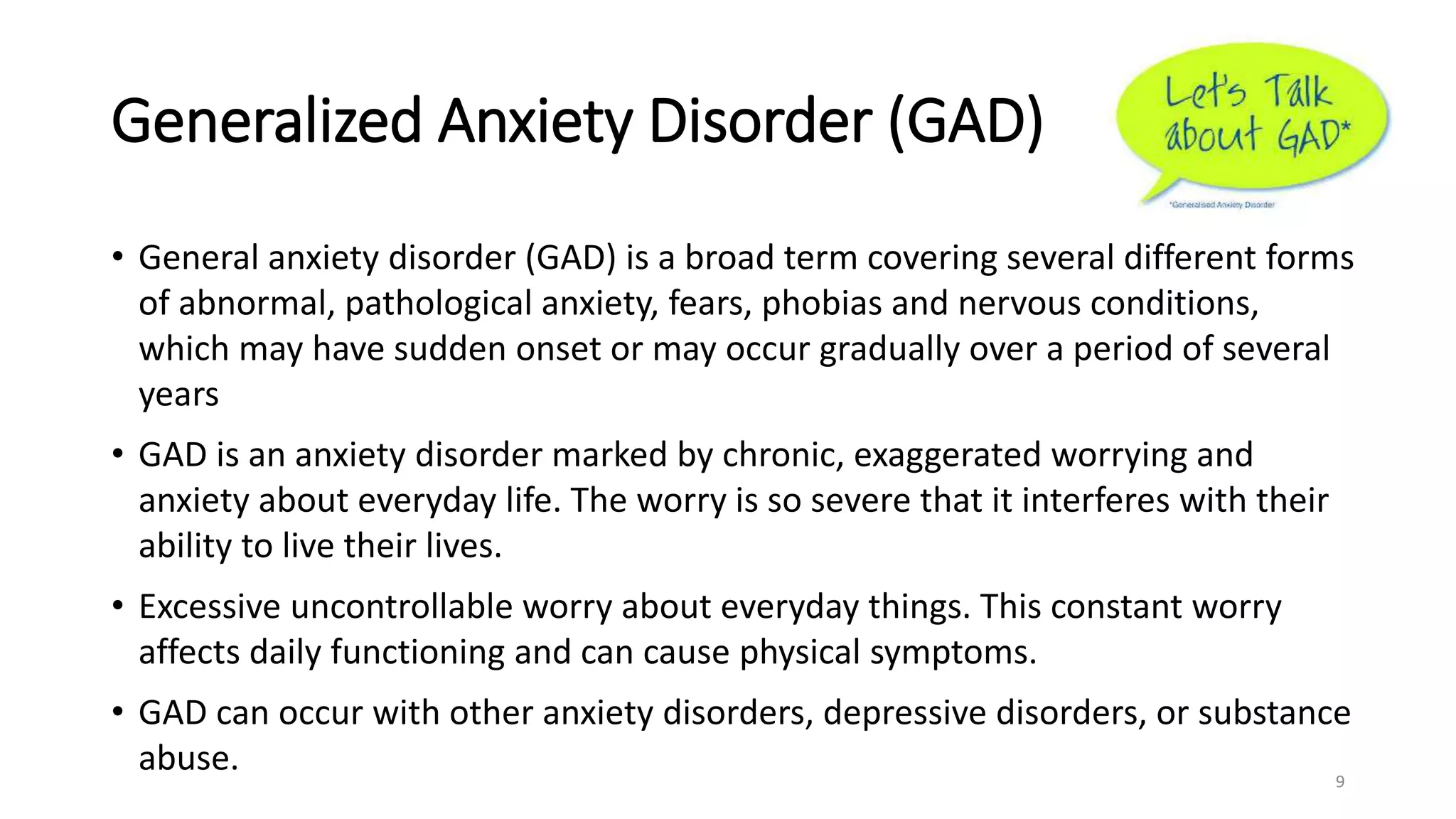 Generalized Anxiety Disorder (GAD) | PPTX