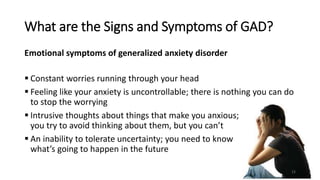 Generalized Anxiety Disorder (GAD) | PPTX