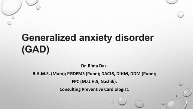 Generalized anxiety disorder (GAD) | PPT