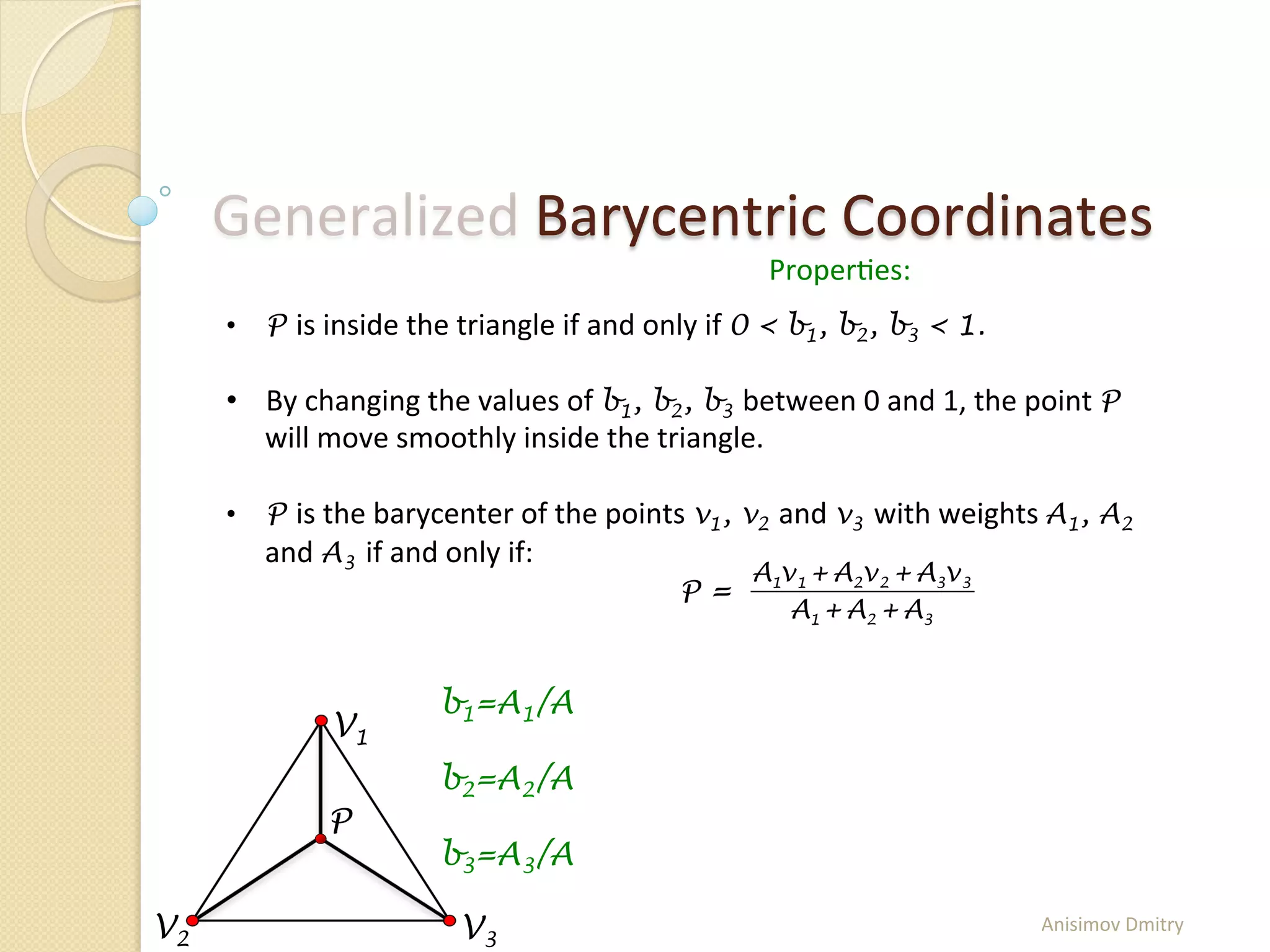 Generalized Barycentric Coordinates | PDF