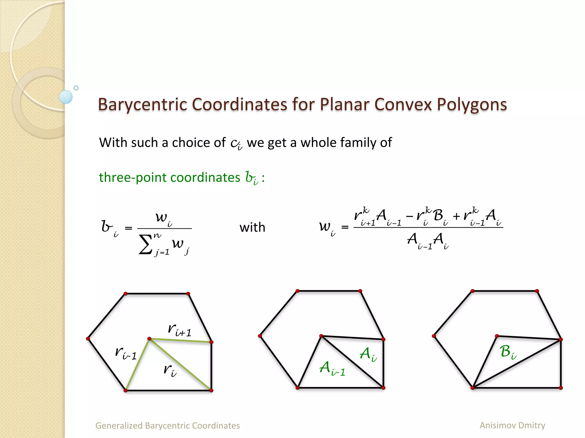 Generalized Barycentric Coordinates | PDF