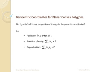 Generalized Barycentric Coordinates | PDF