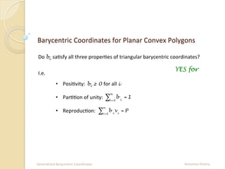 Generalized Barycentric Coordinates | PDF