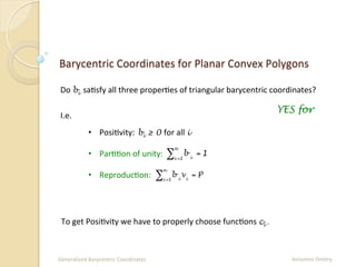 Generalized Barycentric Coordinates | PDF
