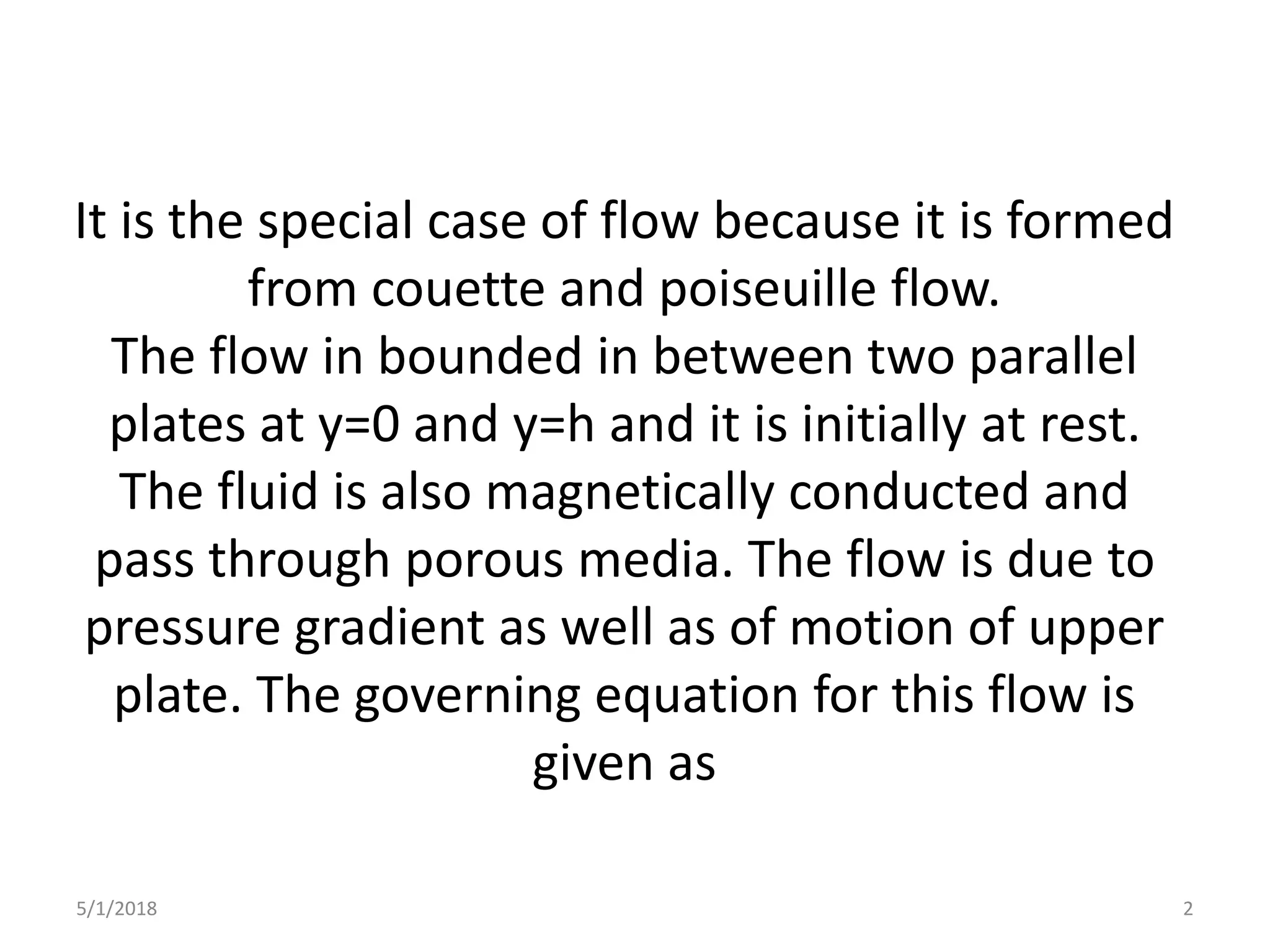 Generalized couette flow by assume solution | PPTX