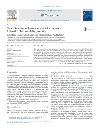 Generalized eigenvalue minimization for uncertain first order plus time-delay processes | PDF