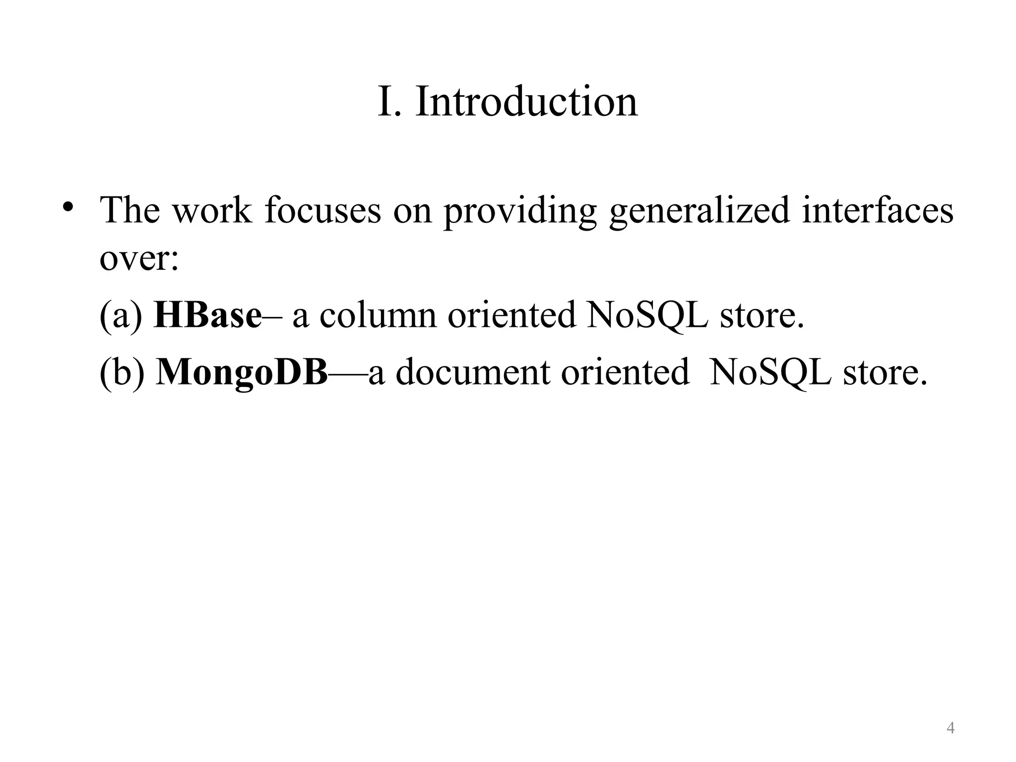 Generalized Framework For Using Nosql Databases Ppt
