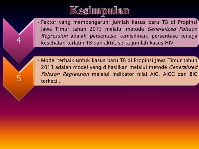 Generalized poisson mengatasi overdispersi kasus TB | PPTX