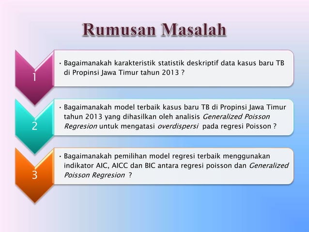 Generalized poisson mengatasi overdispersi kasus TB | PPTX