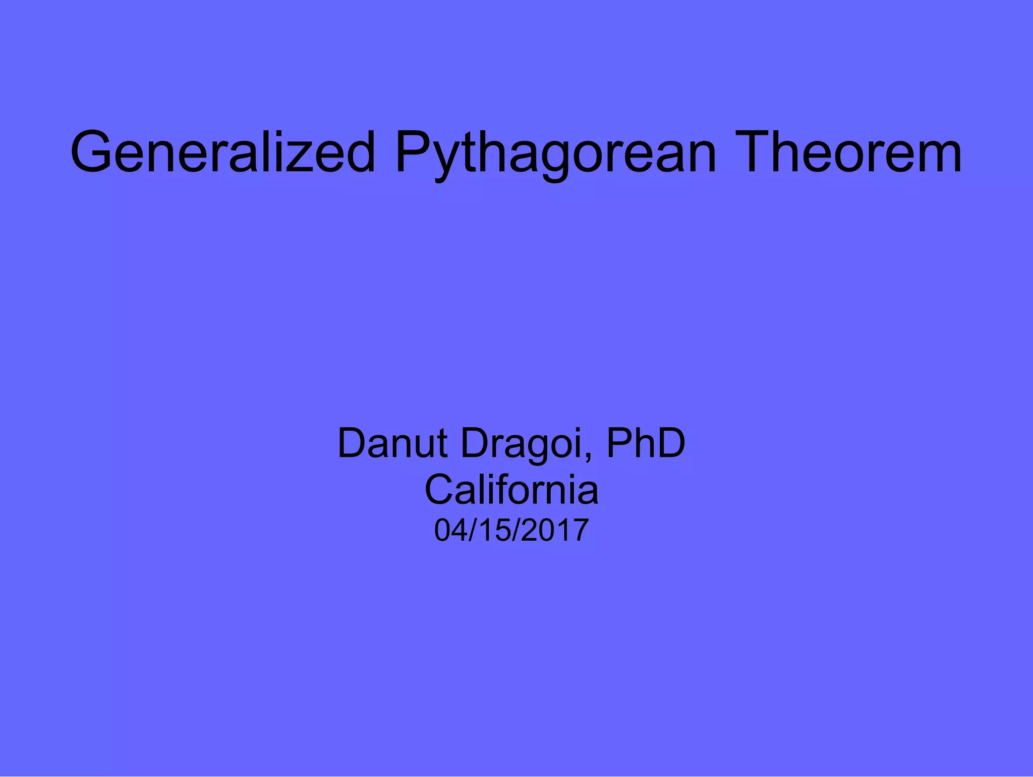 Generalized Pythagorean theorem | PPT