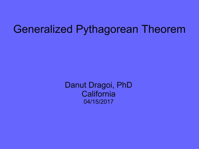 Generalized Pythagorean theorem | PPT