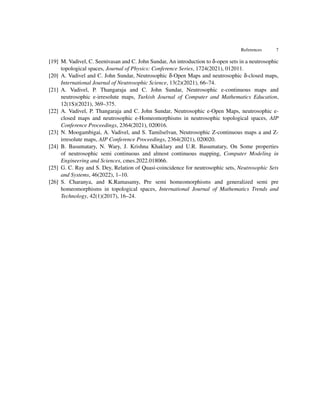 Generalized semi pre-homeomorphisms in neutrosophic topological space | PDF