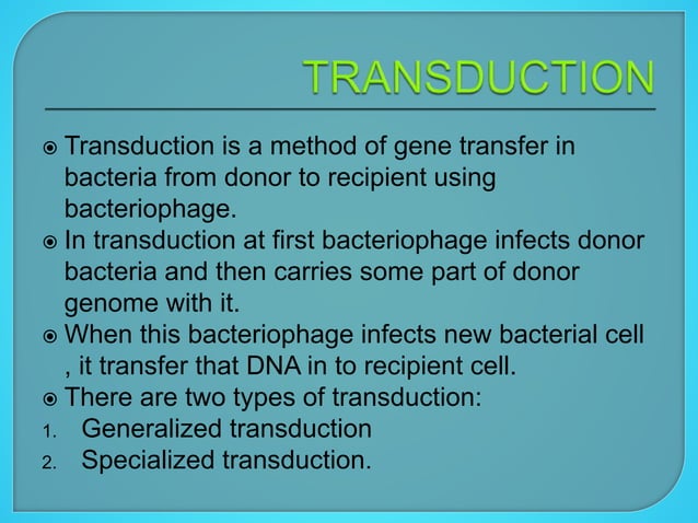 Generalized & specialized transduction | PPTX