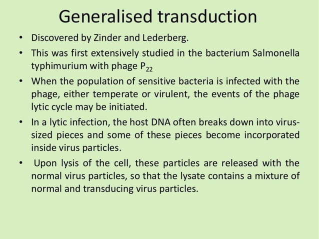 Generalized And Specialized Transduction Transformation And Conjugation Ppt