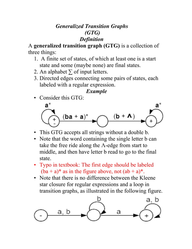 Generalized transition graphs | DOC